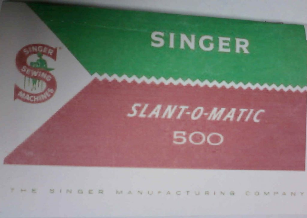 SINGER MODEL 500 Sewing Machine Manual – Sewing Machine Museum