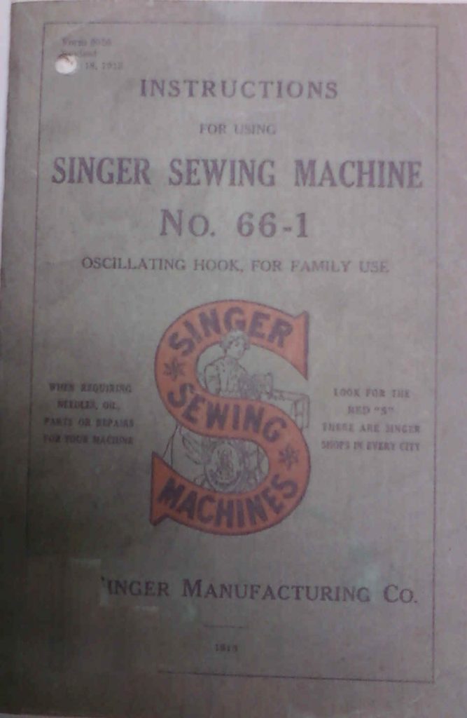 SINGER MODEL 66-1 Sewing Machine Manual – Sewing Machine Museum