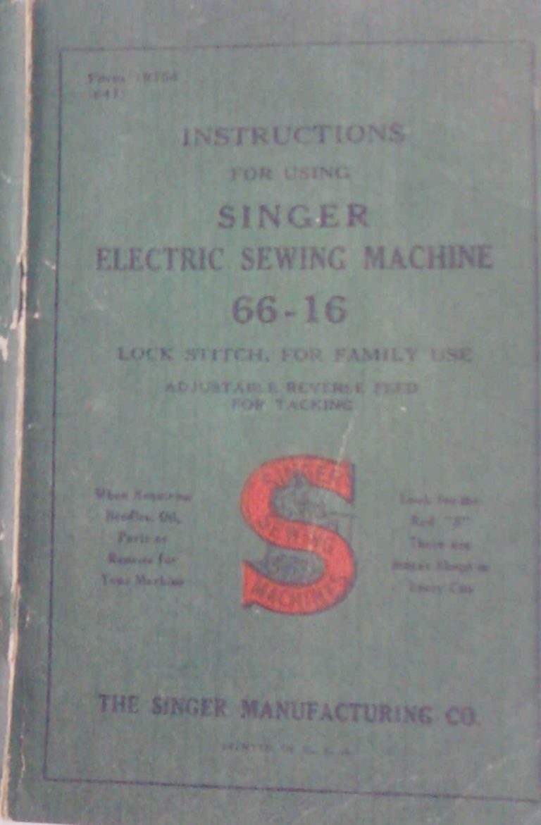 SINGER MODEL 66-16 Sewing Machine Manual – Sewing Machine Museum